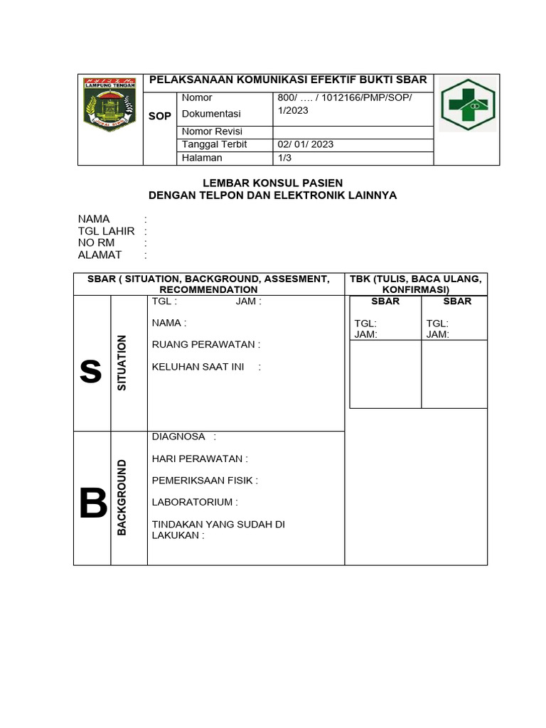 Pelaksanaan Komunikasi Efektif Bukti Sbar | PDF