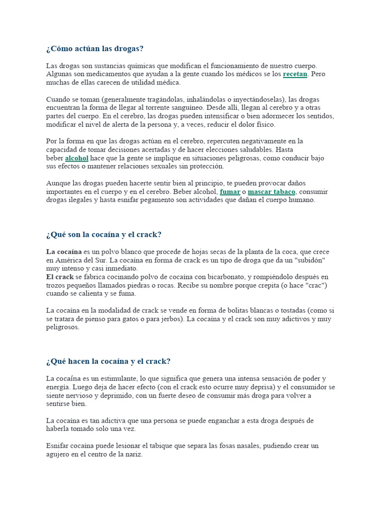 Las Dorgas y Sus Consecuencias | PDF | Cannabis (Droga) | La dependencia de sustancias