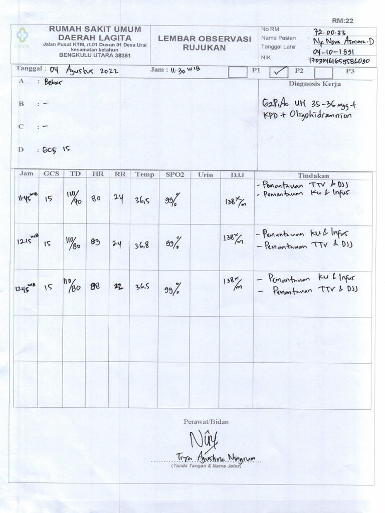 Lembar Observasi Rujukan | PDF