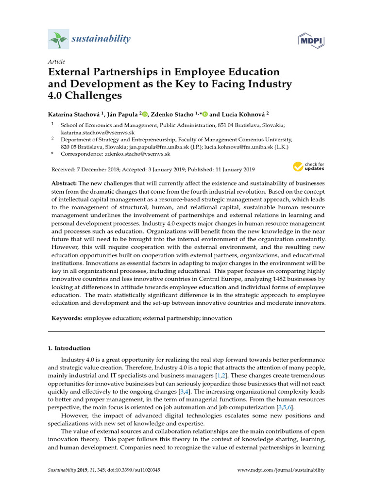 4) External Partnerships in Employee Education and Development As The ...