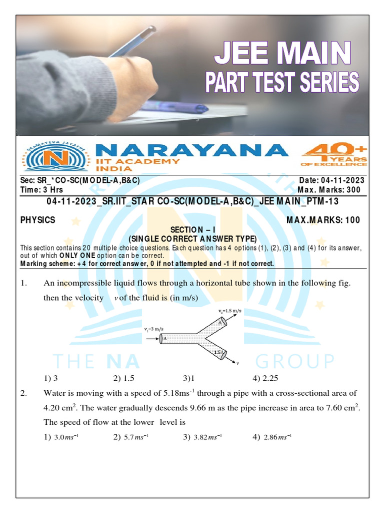 04-11-2023 - SR - IIT - STAR CO-SC (MODEL-A&B, C) - Jee-Main - PTM-13 ...