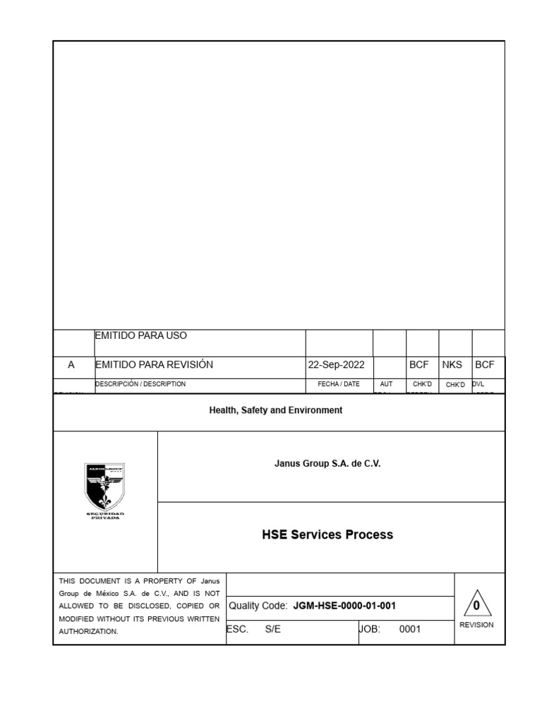 HSE Services Process Procedure | Descargar gratis PDF | Hospital | Business
