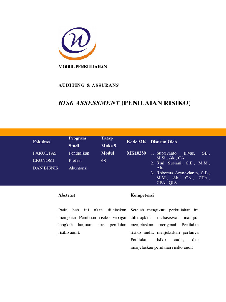 MODUL 9 Penilaian Risiko | PDF