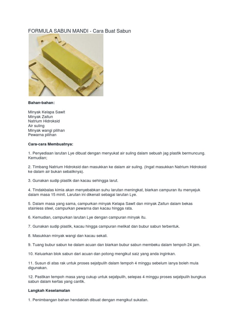 Formula Sabun Mandi | PDF