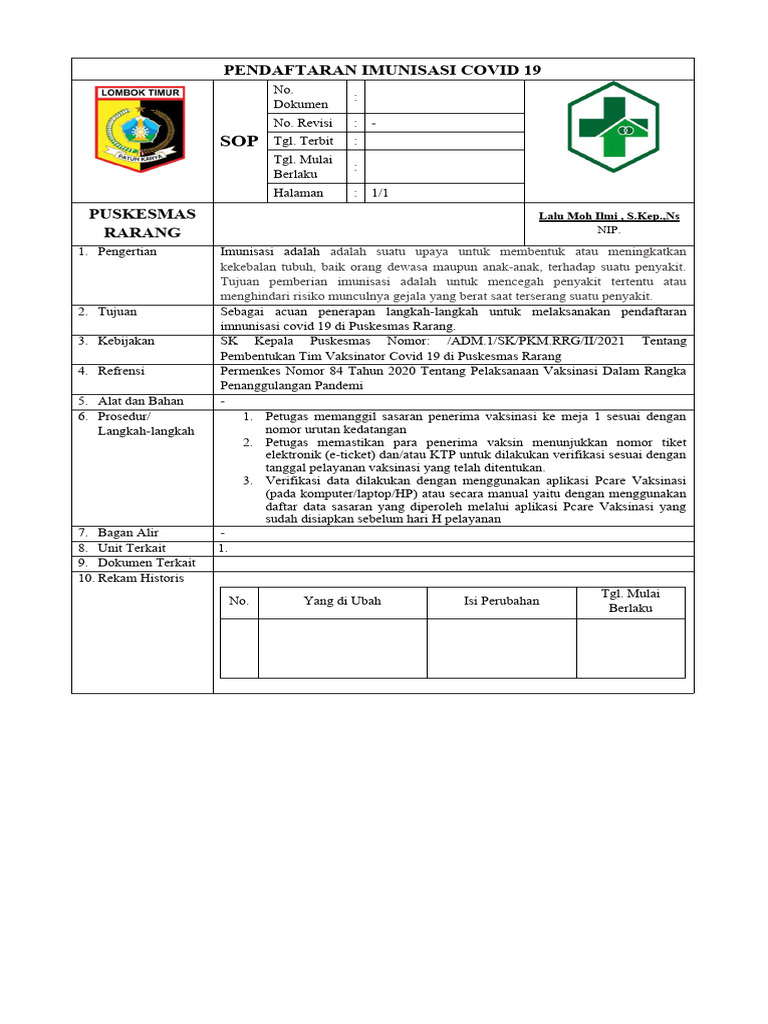 Sop Covid 19 | PDF