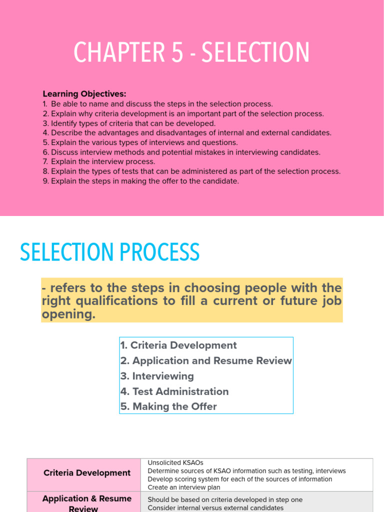 Chapter5 Selection Lectures | PDF | Bias | Employment