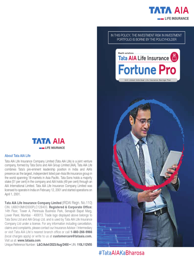 Tata AIA Fortune Pro Insurance Overview | PDF | Insurance | Life Insurance