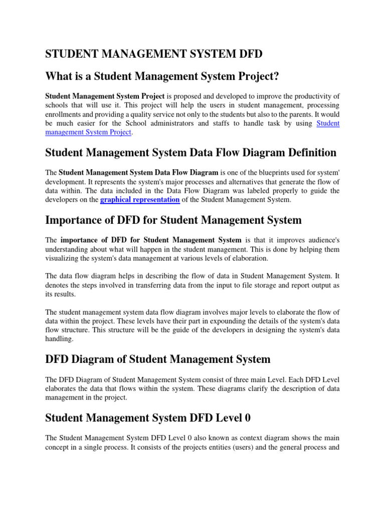 Student Management System DFD | Download Free PDF | Cognitive Science ...