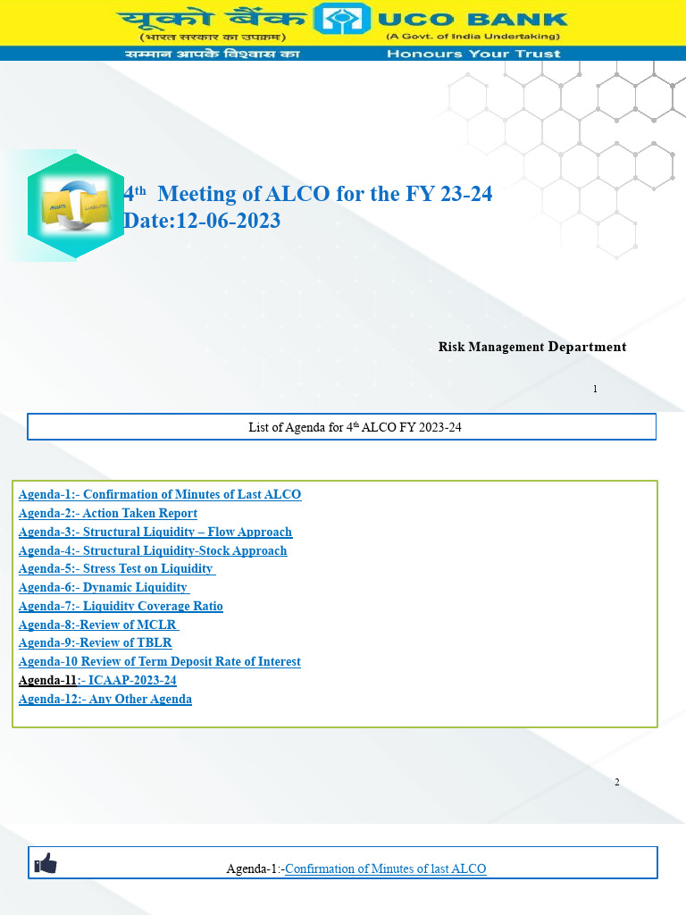 4th ALCO PPT - v1.0 | PDF | Reserve Bank Of India | Banks