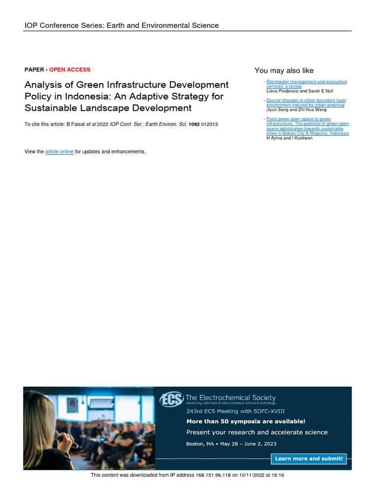 Analysis of Green Infrastructure Development Polic | PDF | Green ...