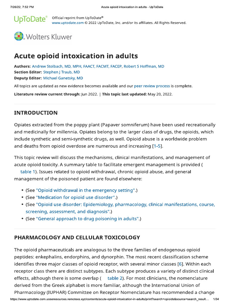 Opioids Uptodate | PDF