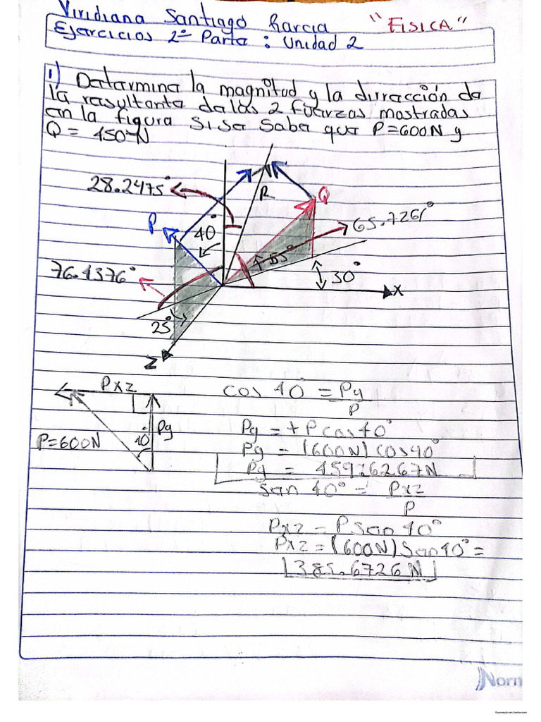 Ejercicios Fisica 2da Parte Viridiana Santiago | PDF