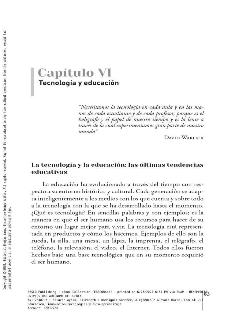 Educ, Innovac Tec - Tecnología y Educación | PDF | Videotelefonía | Internet