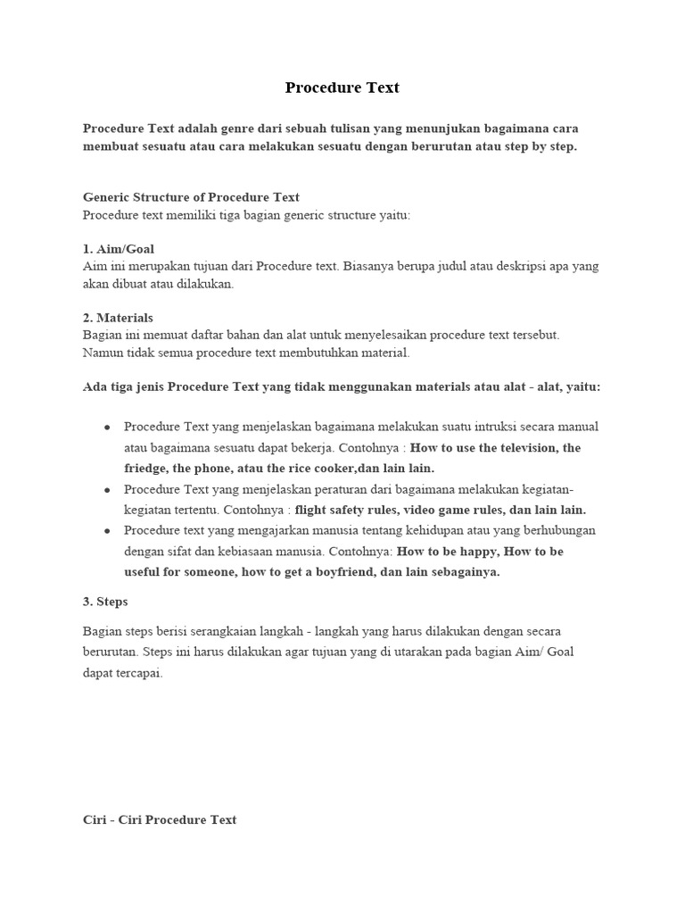 Procedure Text Grade 9 | PDF