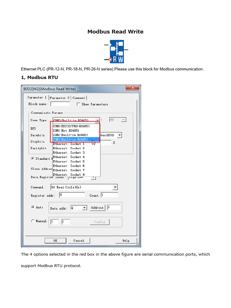 Modbus Read Write Fbd Pdf Port Computer Networking Programmable Logic Controller