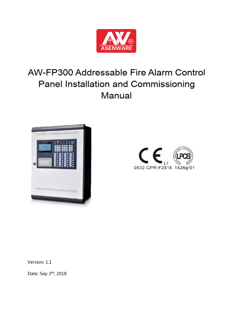 AW-FP300 Addressable Fire Alarm Control Panel Installation and ...