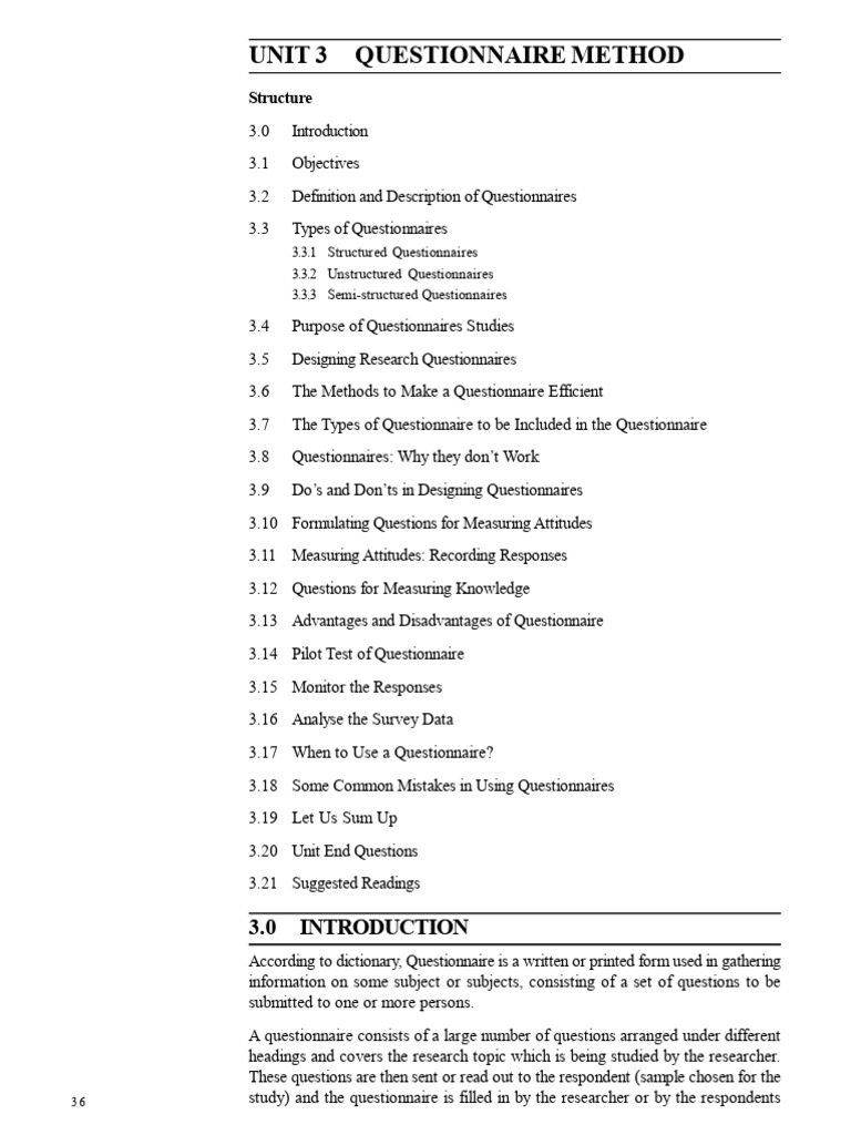 Unit 3 1 5 | PDF | Questionnaire | Survey Methodology