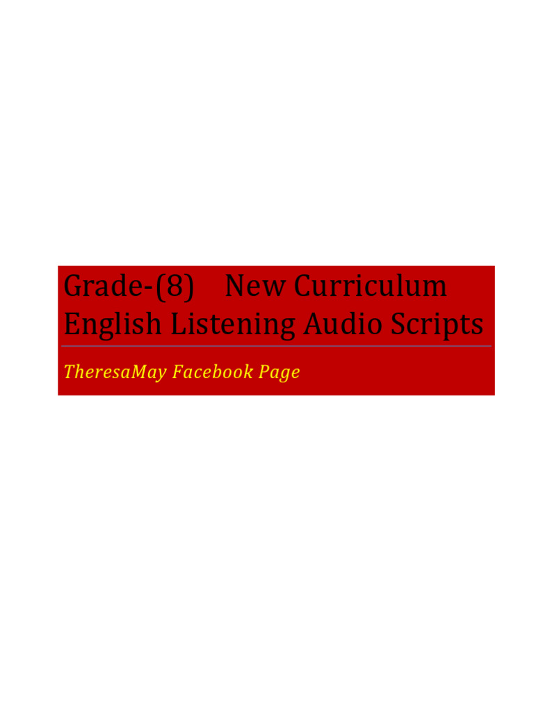 Grade-8 Listening Audio Scripts | PDF | Natural Environment | Atmosphere Of Earth