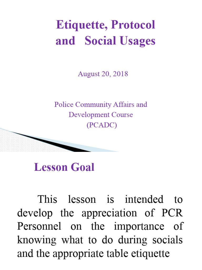 Social Etiquette and Dining Protocols | PDF | Cuisine | Food And Drink