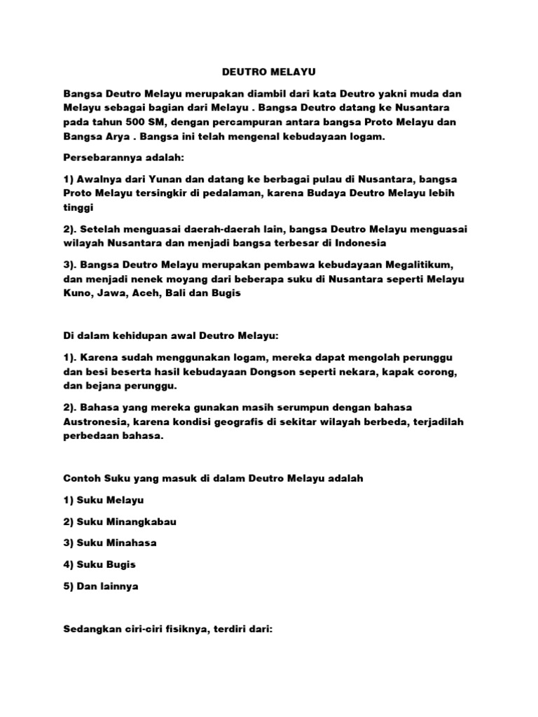 Deutro Melayu | PDF | Ilmu Sosial