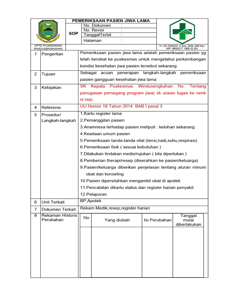 SOP 3 Pasien Baru Lama | PDF