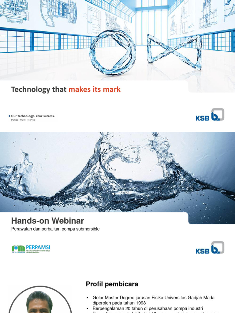 Webinar PERPAMSI KSB - Perawatan dan perbaikan pompa submersible | PDF | Engineering | Equipment