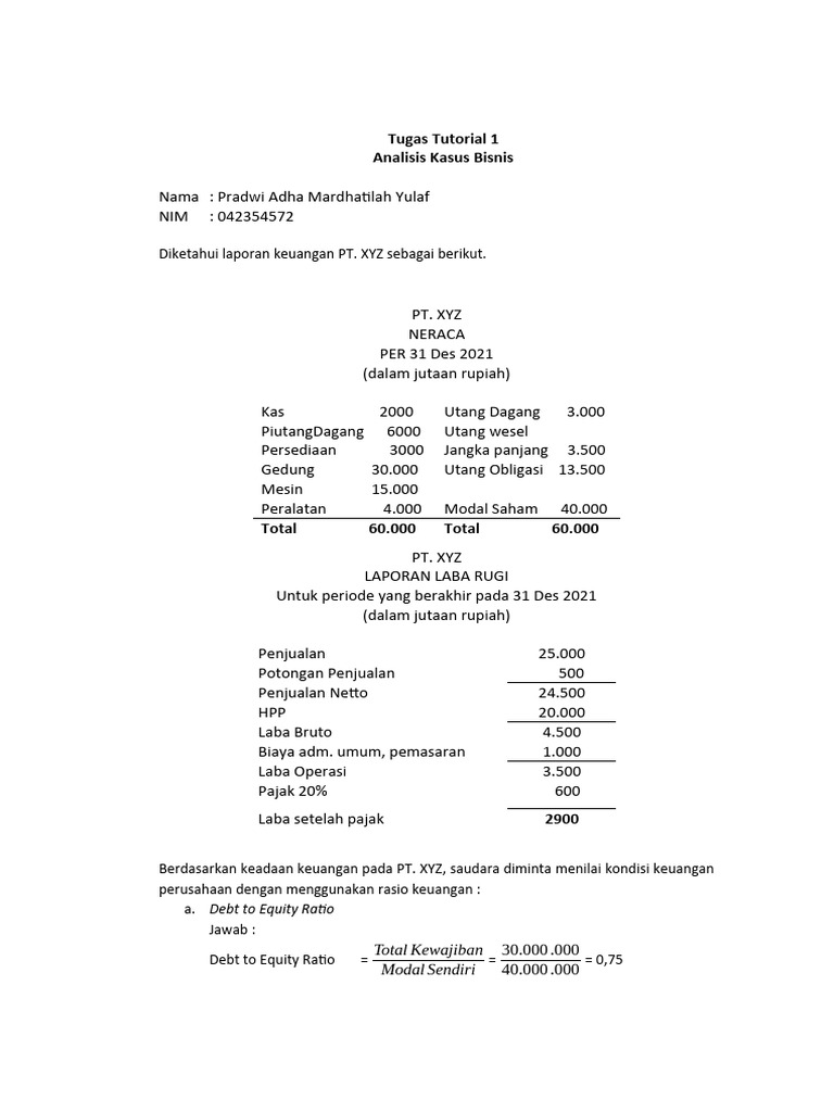 Tugas 1 Analisis Kasus Bisnis | PDF Tugas 1 Analisis Kasus Bisnis | PDF