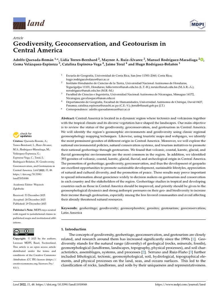 Geodiversity Geoconservation and Geotour | PDF | Central America | Geomorphology