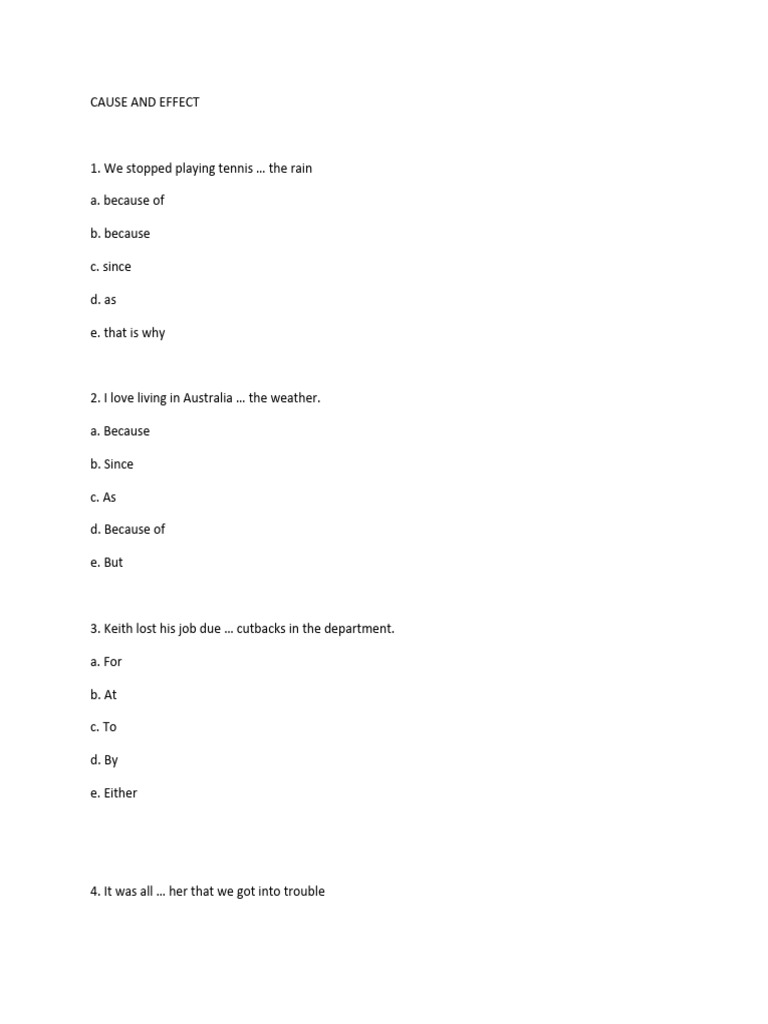 Cause and Effect | PDF