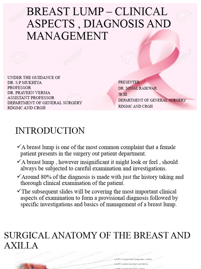 BREAST LUMP - CLINICAL ASPECTS, EXAMINATION AND MANAGEMENT | PDF ...
