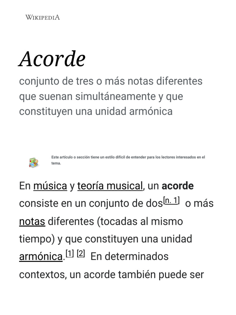 Definición y Tipos de Acordes Musicales | PDF | Acorde (Música ...