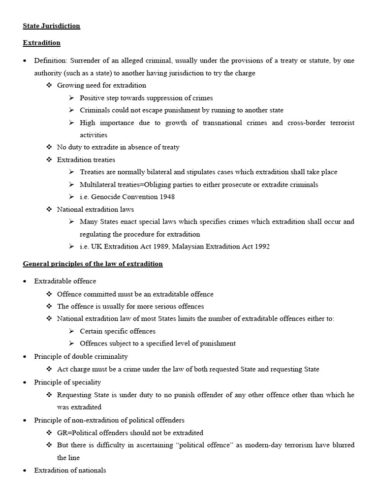 State Jurisdiction-Extradition | PDF | Extradition | Crime & Violence