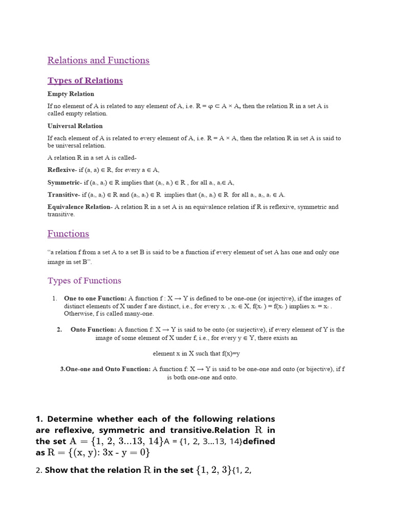 Relations and Functions | PDF | Mathematical Logic | Mathematical Objects