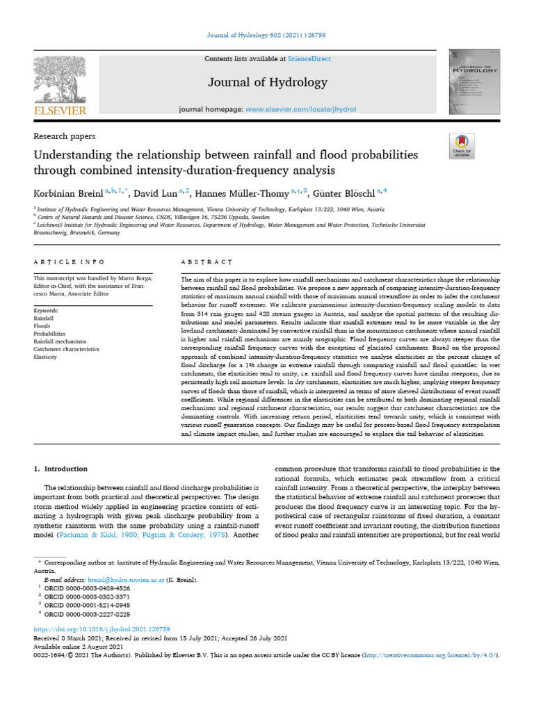 Rainfall-Flood Probability Analysis | PDF | Flood | Precipitation