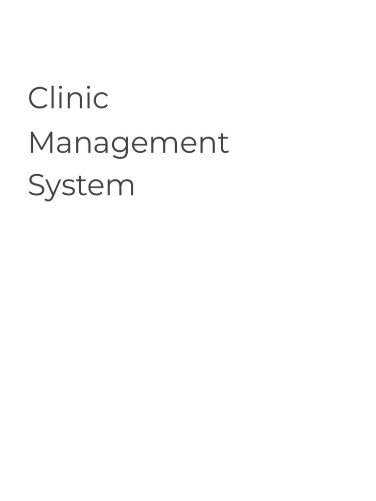 Clinic Management System | PDF | Medical Diagnosis | Pharmacy