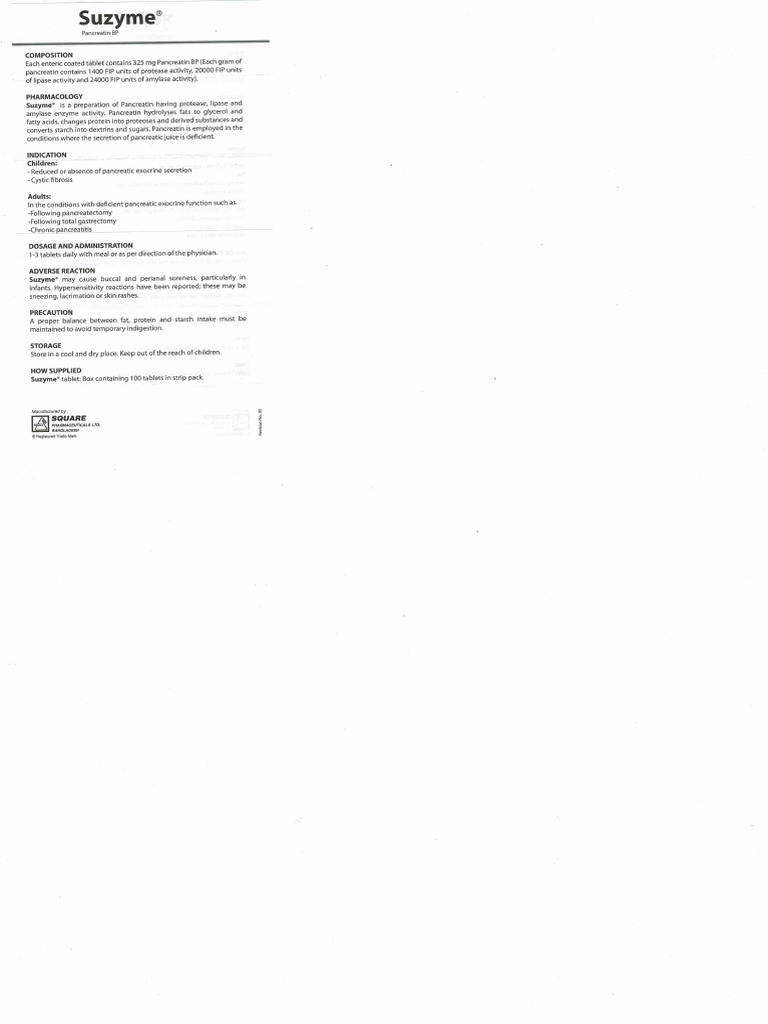 Suzyme Tab | PDF