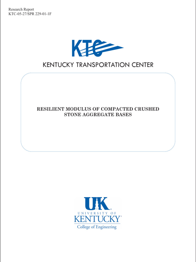 Resilient Modulus Of Compacted Crushed Stone Aggregate Bases Pdf Construction Aggregate