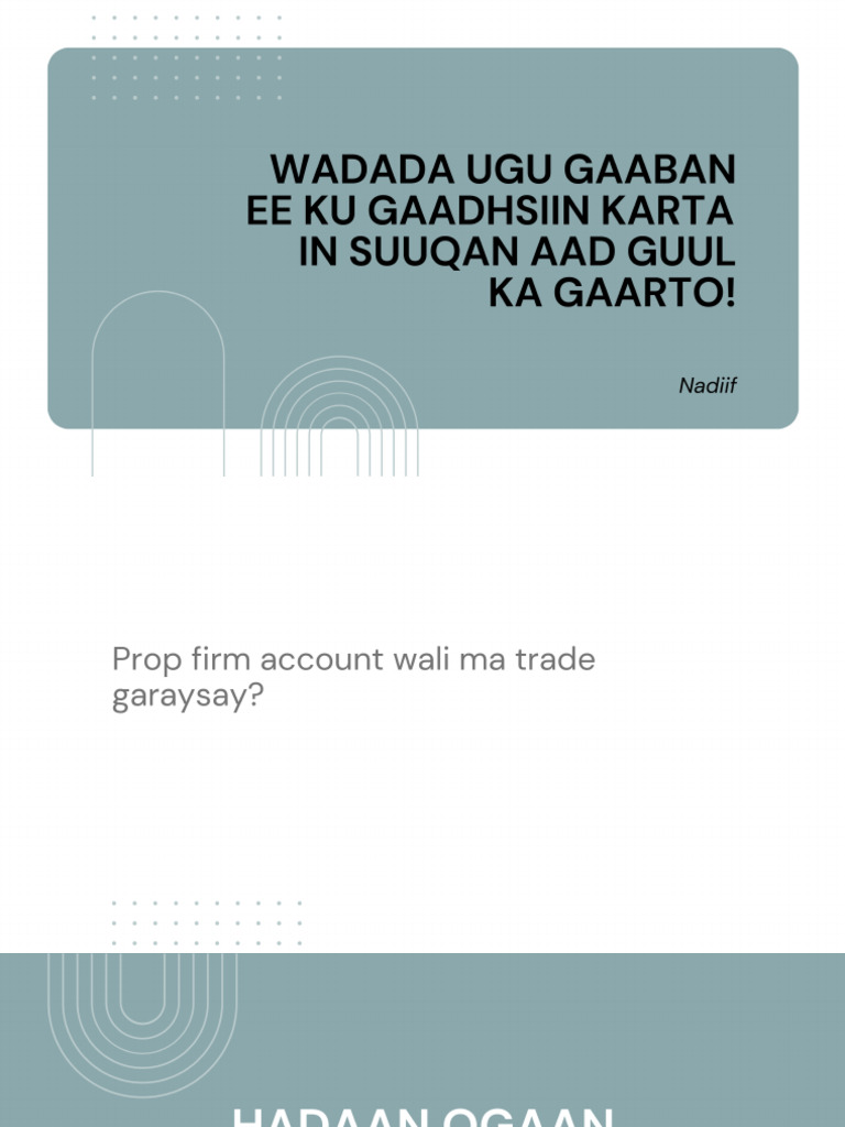 Talaabooyinka p4p Trading Notes Forex | PDF