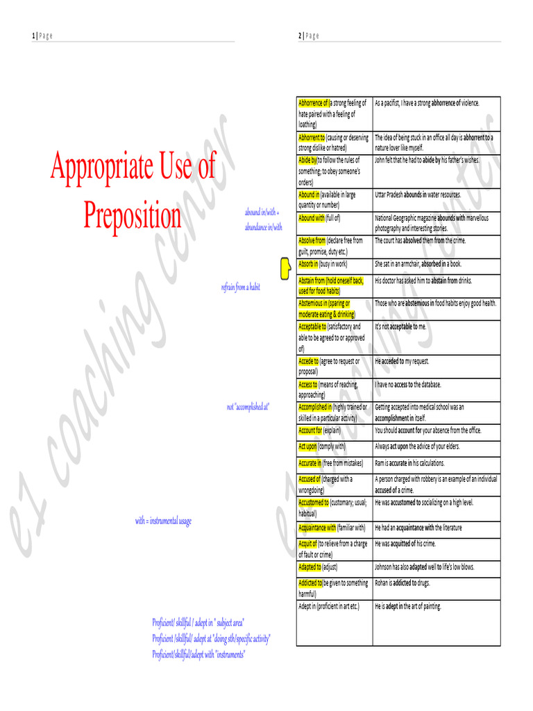 Complex Prepositions | PDF