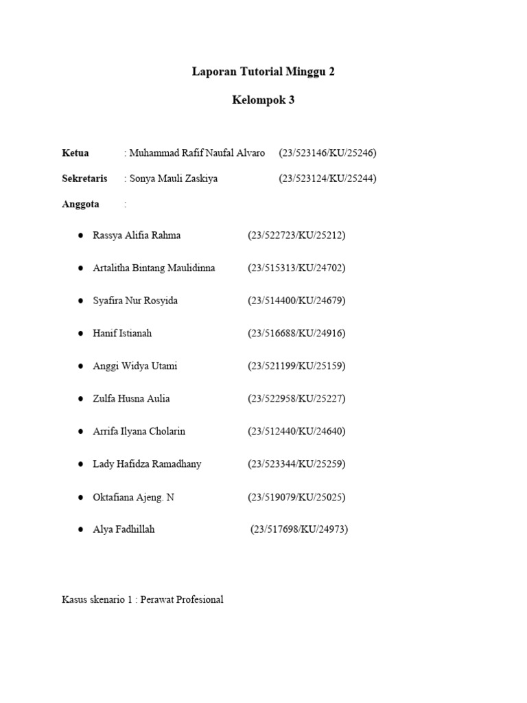 Laporan Tutorial Minggu 2 | PDF