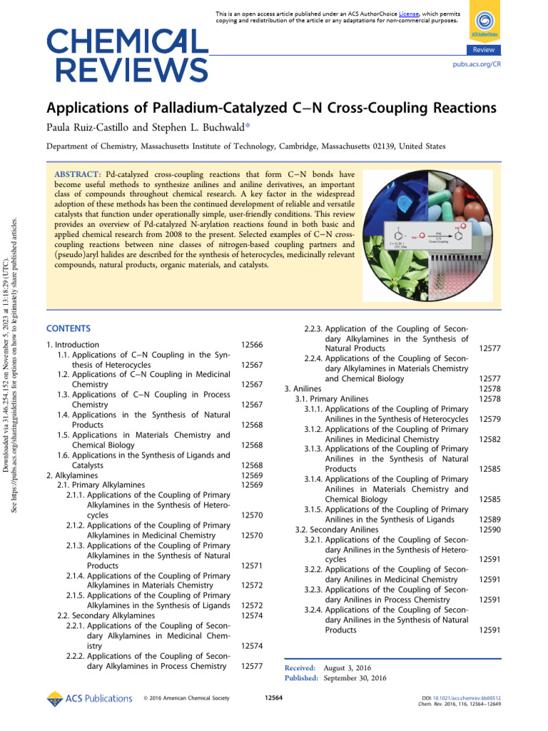 Applications of Palladium-Catalyzed C N Cross-Coupling Reactions ...