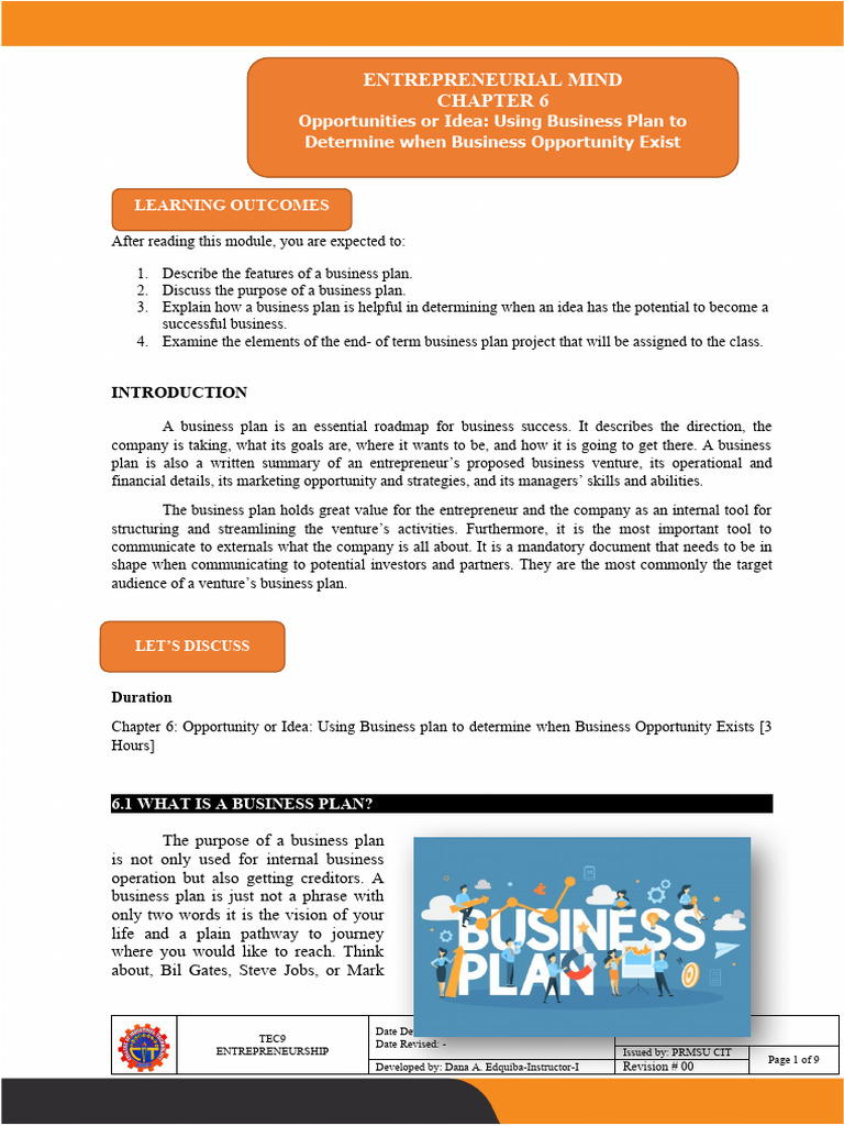 Understanding Business Plans for Entrepreneurs | PDF | Business Plan ...