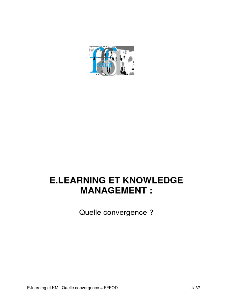 Convergence E-learning et KM | PDF | Technologies de l'éducation ...