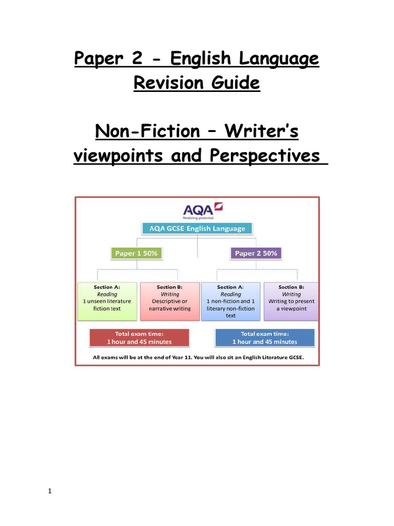 English Language Paper Two Revision Guide | PDF | Ellipsis | Vocabulary