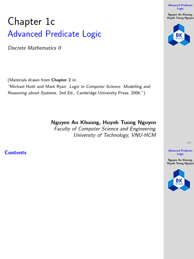 Dm2 Ch1c Prediacte Logic Review | PDF | First Order Logic | Logic