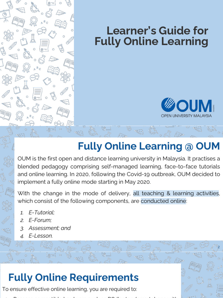 OUM Online Learning Learner's Guide | PDF | Educational Technology ...