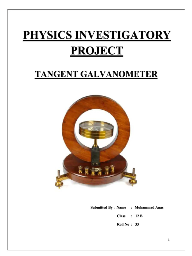PDF Physics Investigatory Project Class 12 T Compress | PDF | Earth's ...