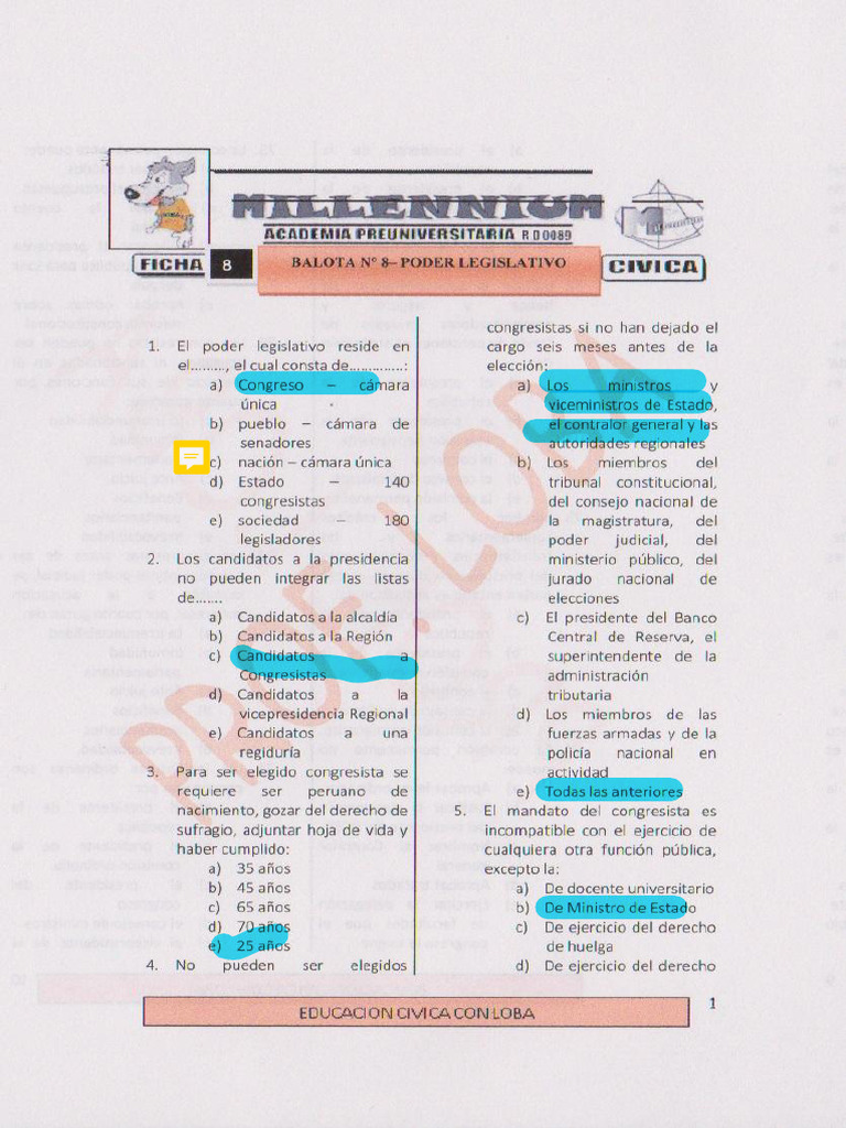 Balota 8 Seminario | PDF