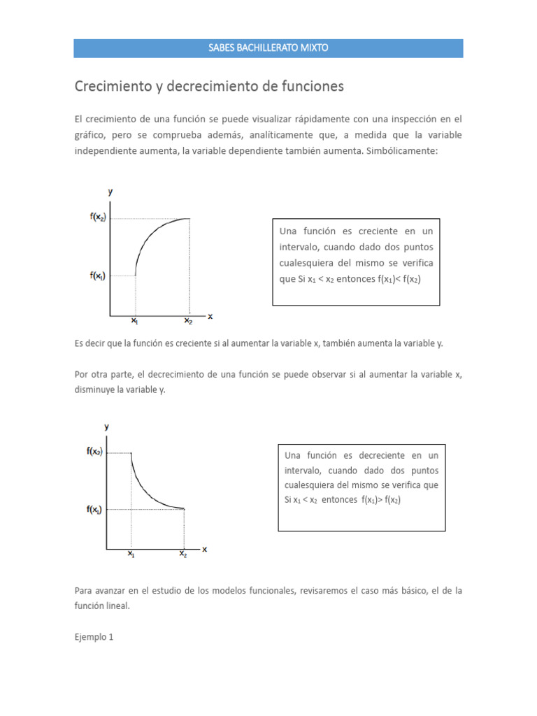 Lectura 4 Crecimiento y Decrecimiento de Funciones | PDF