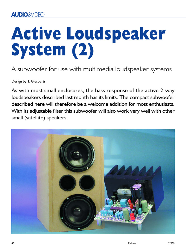Loudspeaker Electronics Schematics | PDF | Loudspeaker | Amplifier